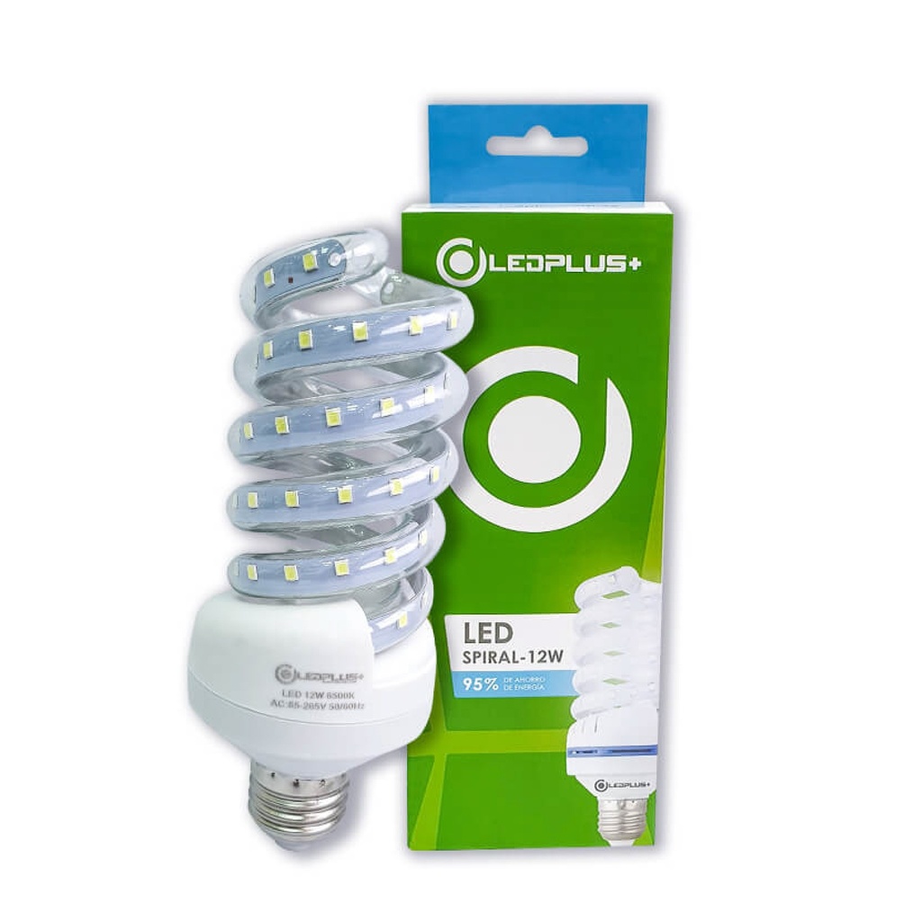 BOMBILLO LED ESPIRAL E27 12W 6500K | Grupo Plus